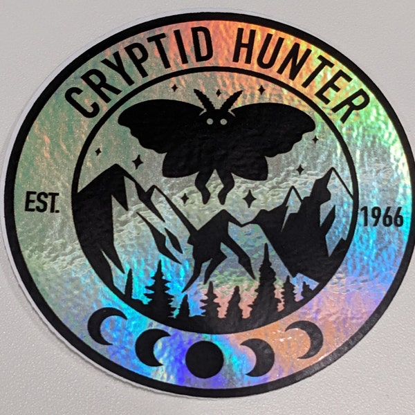 Mothman Cryptid Hunters Club Halloween Holographic Vinyl Sticker - Etsy