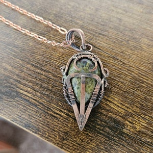 Red Fire Labradorite Pendant Copper Wire Wrapped Pendant Gemstone ...