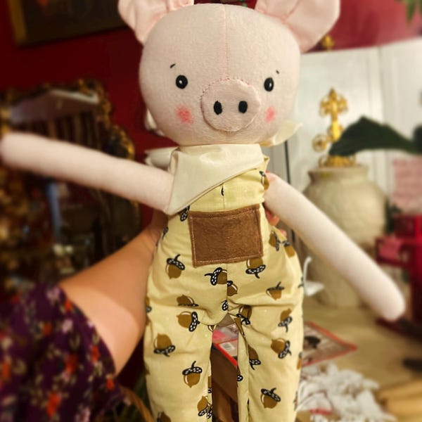 Pig Sewing Pattern PDF - Make a Pig Doll / Stuffed Animal Toy / Farm ...