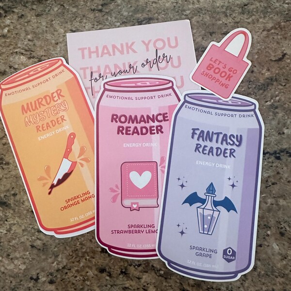 Energy Drink Bookmark Horror Reader Bookmark Thriller Bookmark Soda ...