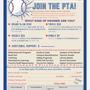 Editable Yearly PTO PTA Printable Calendars, Back to School, Undated ...