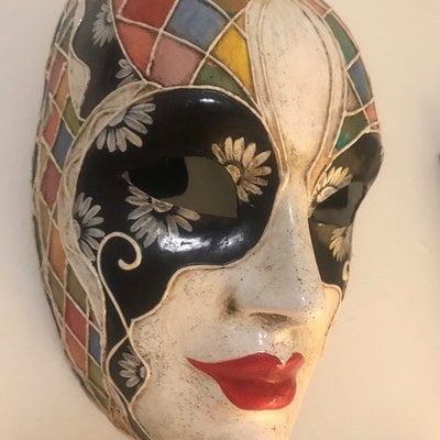 Masquerade Mask Hand Painted Full Face Venetian Mask for Wall ...
