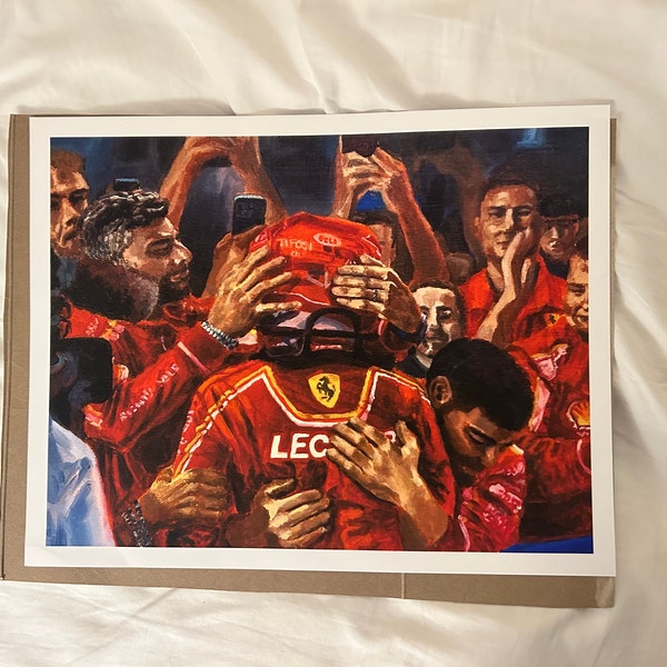 Number One | Sebastian Vettel Finger Point Celebration Oil Painting ...