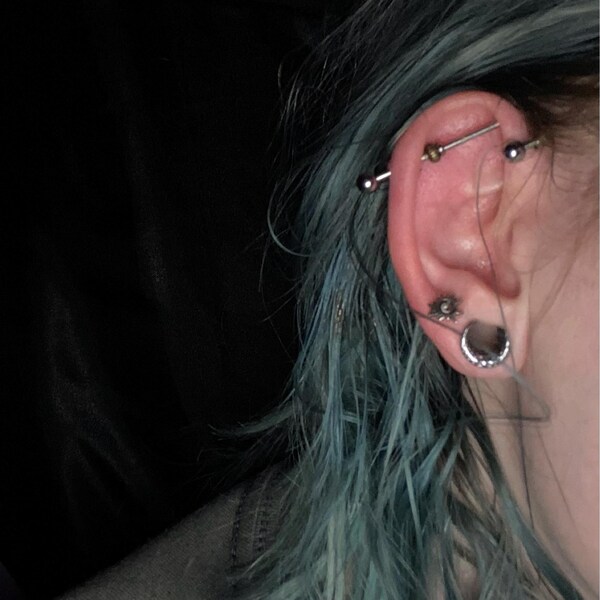 Vertical Hood Piercing Barbell 14G 12G 10G Slave Ring Style VCH ...