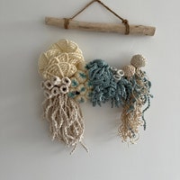 COMMISSION ONLY XL Macrame Ocean Art/coral Reef Art/ Nautical Wall Art ...