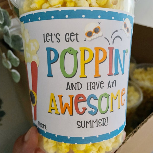 PRINTABLE Let's Get POPPIN' and Have an Awesome Summer! Tag | Instant ...