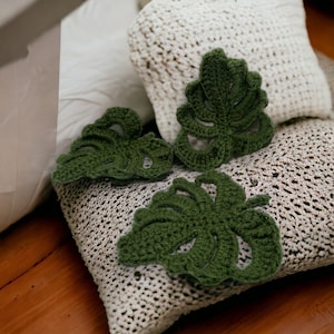 Monstera Leaf Coasters Crochet Pattern, Video Tutorial and PDF Download ...