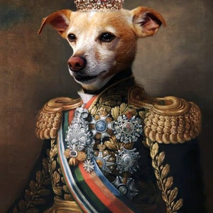 Custom Pet Portraits Royalty Cat Portrait From Photo Cat - Etsy