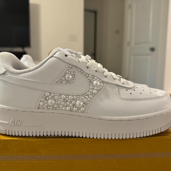 Bridal Air Force 1 Luxury Embroidered Sneakers Bridal Shoes Wedding ...