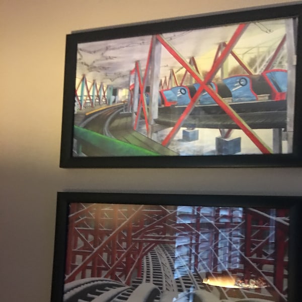 Roller Coaster Print From Original Watercolor "waiting for Spring" - Etsy