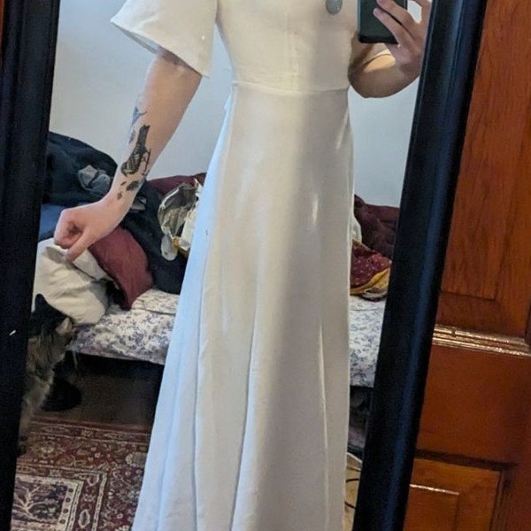 ELVEN DRESS kayame White Goddess Dress Fairy Wedding Dress White Boho ...