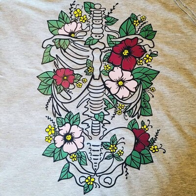 Human Skeleton Svg Floral Ribs Svg Pelvis Svg Bones Ai Torso Svg Human ...