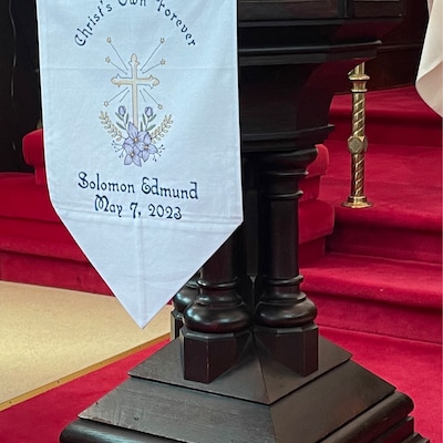Personalized First Communion Banner With Ornate Embroidered - Etsy