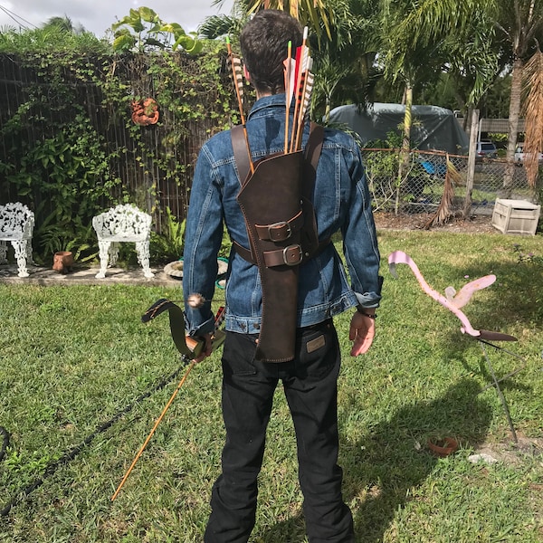 Handmade Leather Back Harness Quiver System Traditional Archery ...