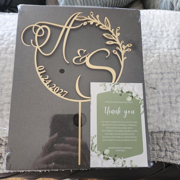 Custom Initial Wedding Cake Toppers, Gold Cake Topper for Wedding ...