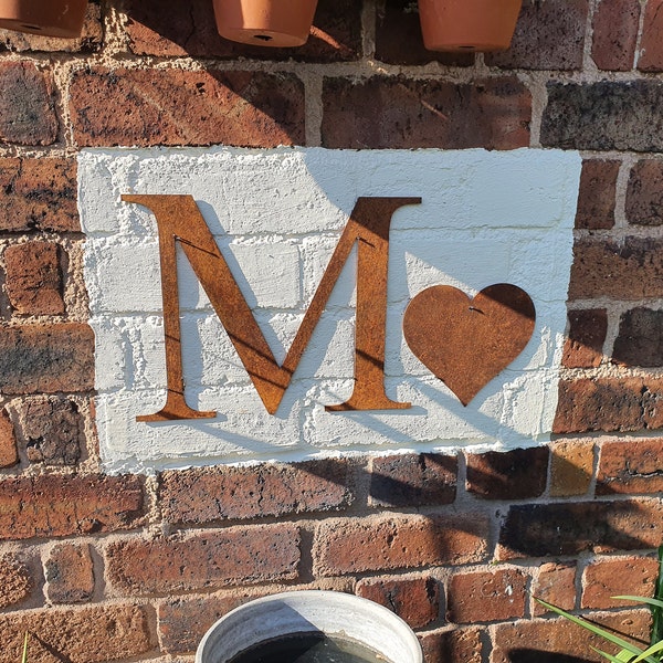 Flat Metal Rusty Letter M / Metal / Letter / Garden / Industrial ...