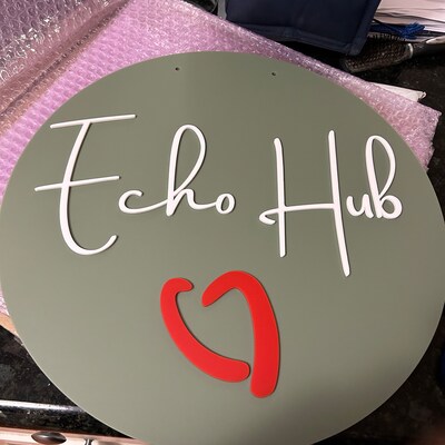 Custom Made Business Social Media Sign With Card Reader Space 3D ...