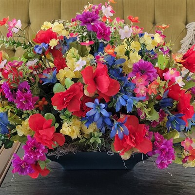 Spring Silk Flower Arrangements Pink, Violet or Custom Colors Dining ...