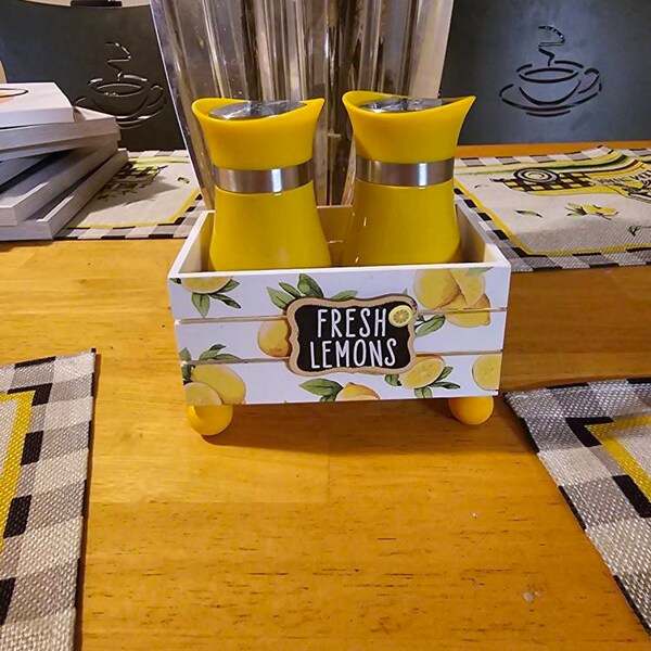 Farmhouse Lemon Decorative Handmade Wood Crate, Cocoa Bars, Coffee Bars ...