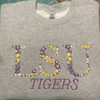 Machine Embroidery LETTER L Uppercase 97mm / 3.85 Tall Dainty Floral ...