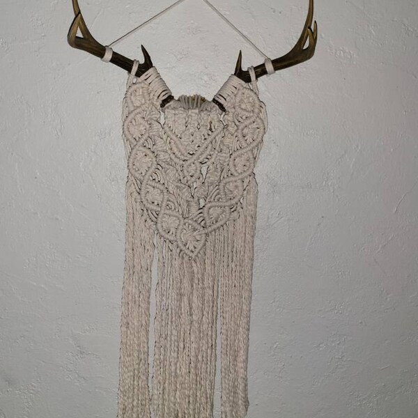 Macrame Antler Tutorial Pattern Wall Hanging, Digital Download, Witchy ...