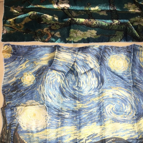 Van Gogh Starry Night Pocket Square - Charmeuse Silk Handkerchief - Etsy