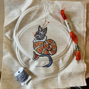 Tiny Small Cat Cross Stitch Pattern, PDF - Etsy