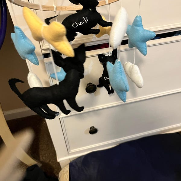 Custom Dog Baby Mobile, Personalized Baby Nursery, Puppy Baby Mobile ...