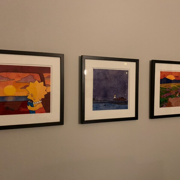 The Simpsons Sunset Watercolour Print, Scenic Simpsons, Lisa Simpson ...