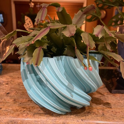 Planter Pot With Drainage, Sky Blue Fractal Design for Small and Large ...