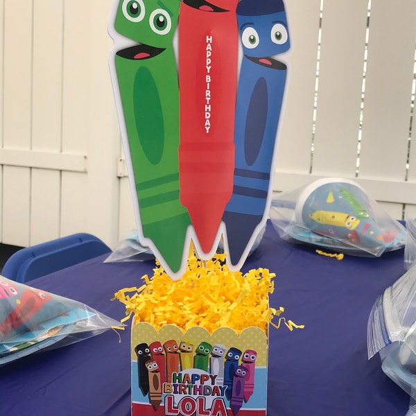 Color Crew Babyfirsttv Birthday Personalized Table Centerpiece - Etsy