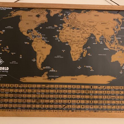 Scratch off World Map With Flags World Map Scratch off - Etsy