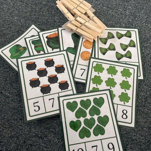 Earth Day Count and Clip Cards, Montesorri Counting 1-10, Homeschool ...