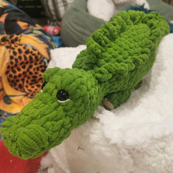 Crocodile Plush Crochet No Sew Pattern Amigurumi Alligator for the ...