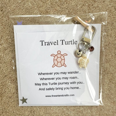 Travel Turtle, Turtle Keychain, Turtle Keyring, Personalised Gift ...