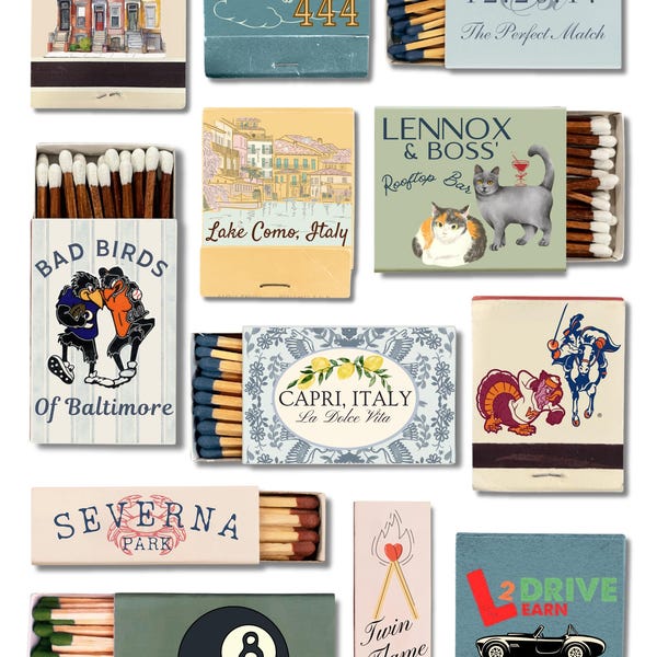 CUSTOM MATCHBOOK ART | Personalized Digital Matchbox Gift | Large ...