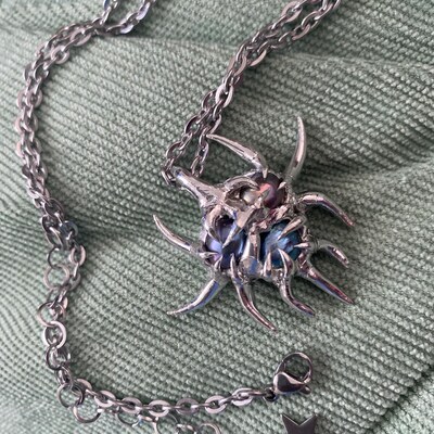 Y2k Grunge Cyber Spiky Heart Necklace, Goth Alt Jewelry, Statement ...