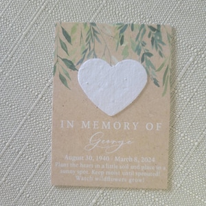 Memorial Bookmarks Plantable Seed Paper for Funeral Custom in Memory ...
