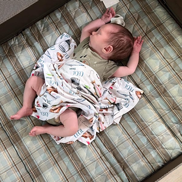 Fishing Swaddle Set, Fish Swaddle Blanket, Personalized Baby Blanket ...