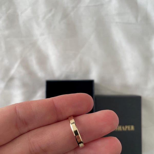 3MM Flat 14K-18K Gold Wedding Band, 3 MM Width, Diamond Cut Corners ...