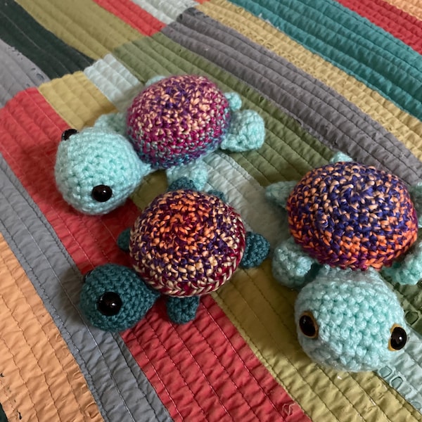 Daisy Purple Turtle No Sew Crochet Pattern, No Sew Amigurumi Crochet ...
