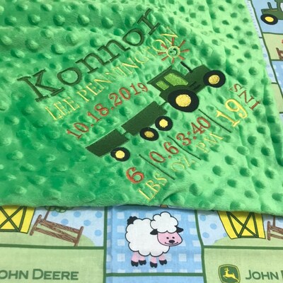 Tractor Birth Announcement Embroidery Design Baby Subway Art - Etsy