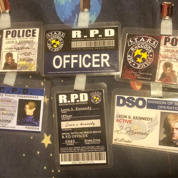 Resident Evil R.P.D. Leon S. Kennedy Officer Plain Prop Replica Badge ...