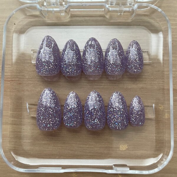 Shimmering Violet Bliss | Reusable Nails | Glue on the Nails | Salon ...