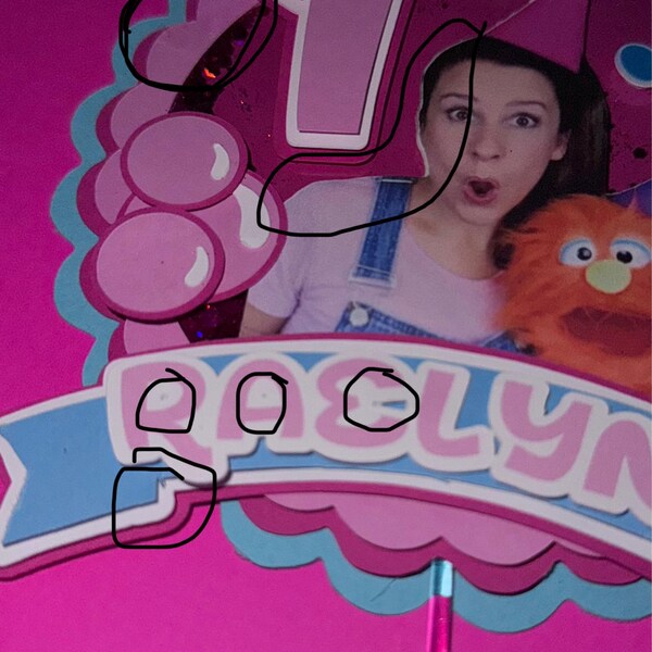 Bubble Gum Ms. Rachel Glitter Cake Topper - Etsy