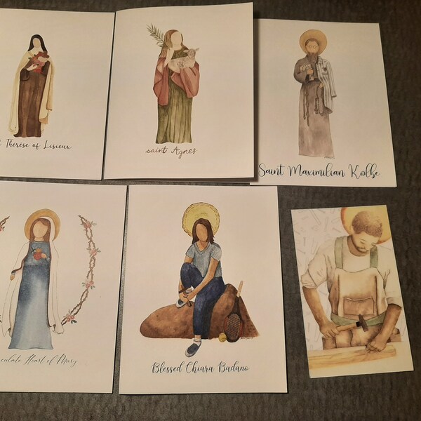 Assorted Variety Pack of Catholic Saint Watercolor Stationary - Etsy