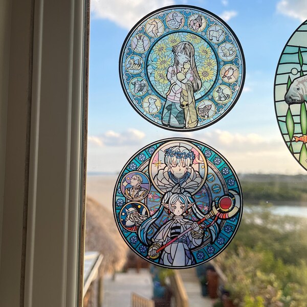 Princess Serenity & Prince Endymion Stained Glass Transparent Stickers ...
