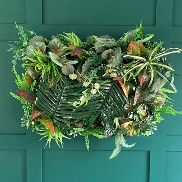 Artificial Greenery Wall, Faux Foliage Backdrop, Faux Greenery Panels ...
