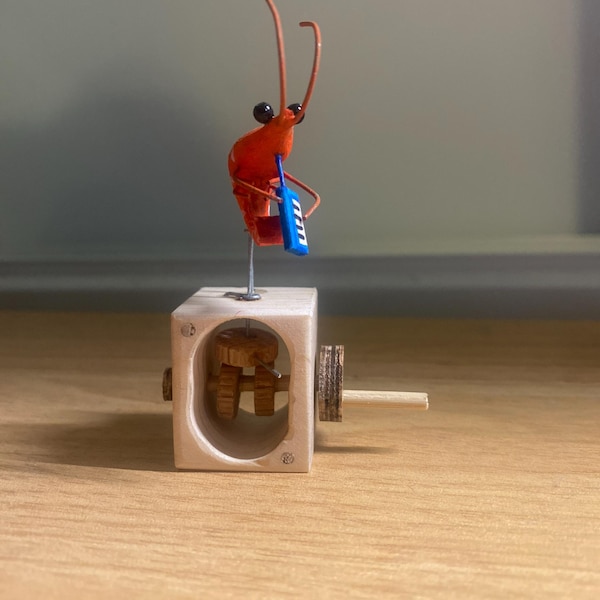 Shrimp Playing the Trumpet, Wooden Automaton - Etsy