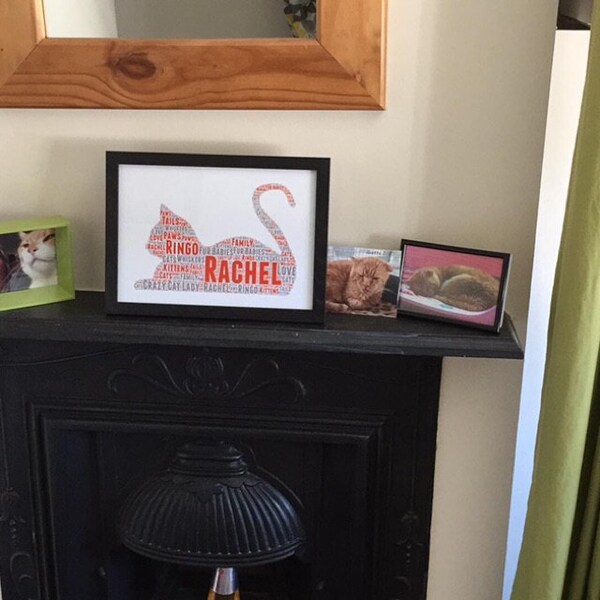 Personalised Cat Lover Gift Word Art Wall Room Decor Prints Crazy Cat ...